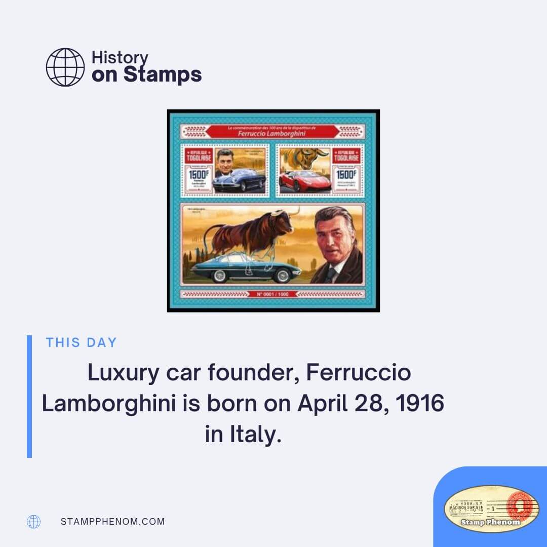 This Day on April 28: Luxury car founder, Ferruccio Lamborghini is bor ...