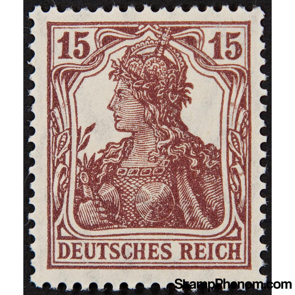 Germany 1920 Germania with the imperial crown, white background, 15pf ...