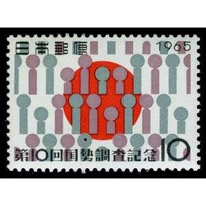 Japan 1965 Rising Sun Flag & People (10th Census) – StampPhenom