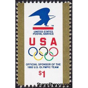 United States of America 1991 USPS Eagle Logo w/ Olympic Rings ...
